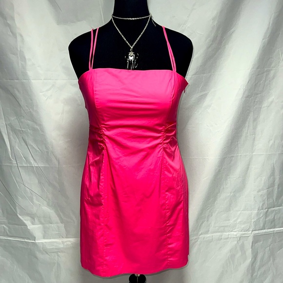 Frame Denim | Dresses | Frame Dress Womens Sz Large Pink Gathered ...